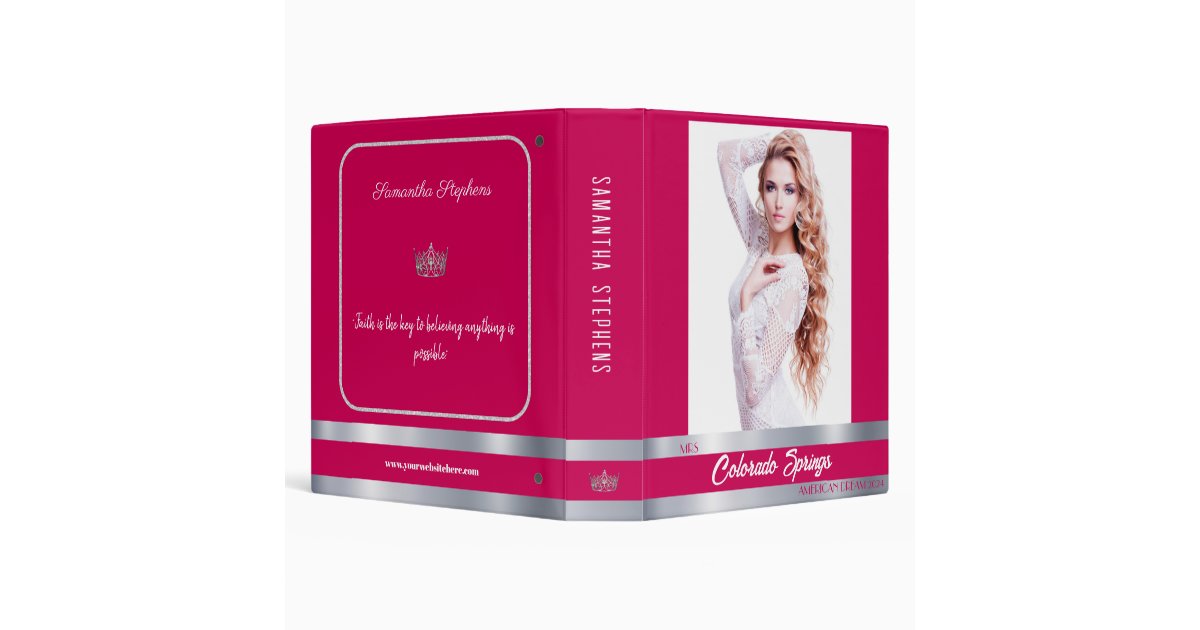 Berry Shine Custom Pageant Notebook 3 Ring Binder | Zazzle