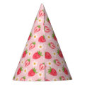 Berry Sweet 1st Birthday Cute Pink Strawberry Party Hat | Zazzle
