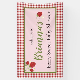 Berry Sweet Baby Shower Banner | Zazzle