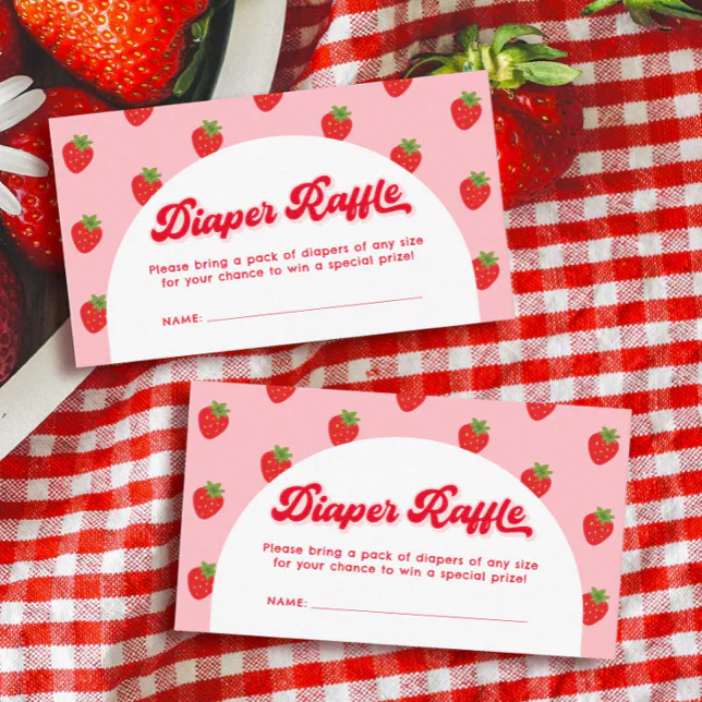 Berry Sweet Baby Shower Diaper Raffle Enclosure Card | Zazzle