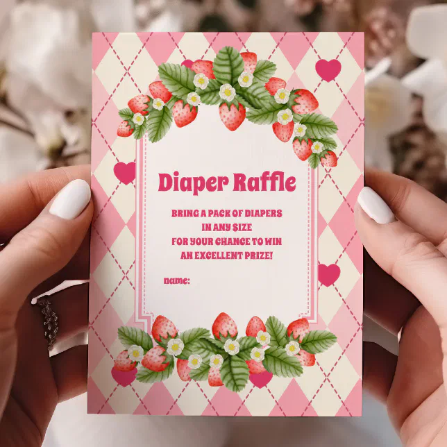 Berry Sweet Baby Shower Diapper Raffle Enclosure Card | Zazzle