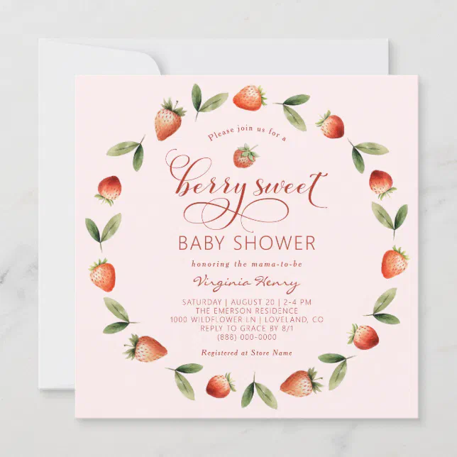Berry Sweet Baby Shower Invitation | Zazzle