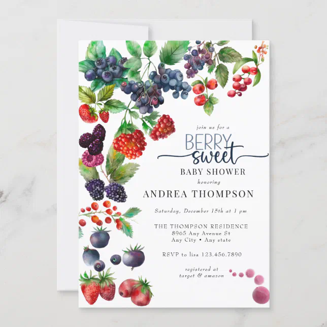 Berry Sweet Baby Shower Invitation | Zazzle