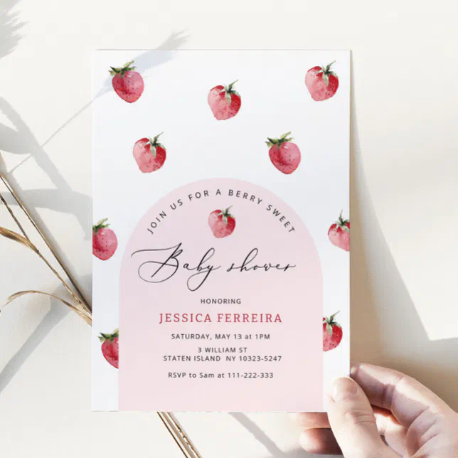 Berry sweet baby shower invitation | Zazzle