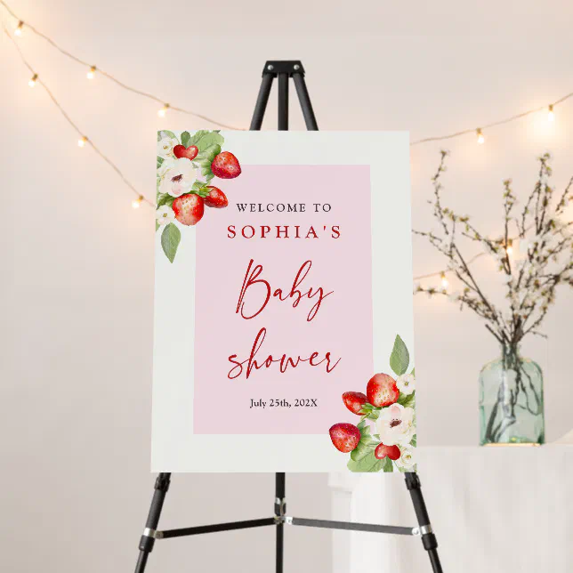 Berry Sweet Baby Shower Welcome sign | Zazzle