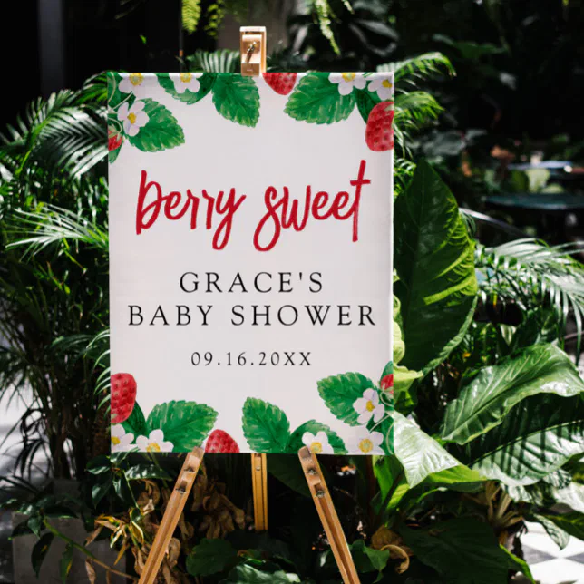 Berry Sweet Baby Shower Welcome Sign | Zazzle