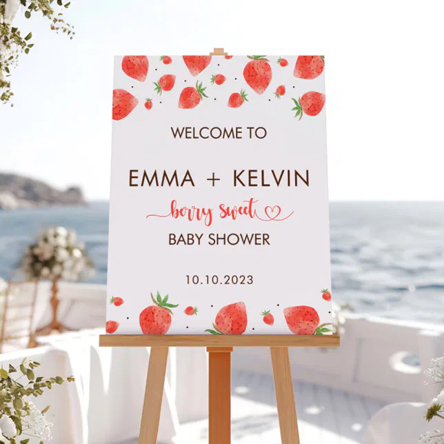 Berry Sweet Baby Shower Welcome Sign, Berry Sign | Zazzle