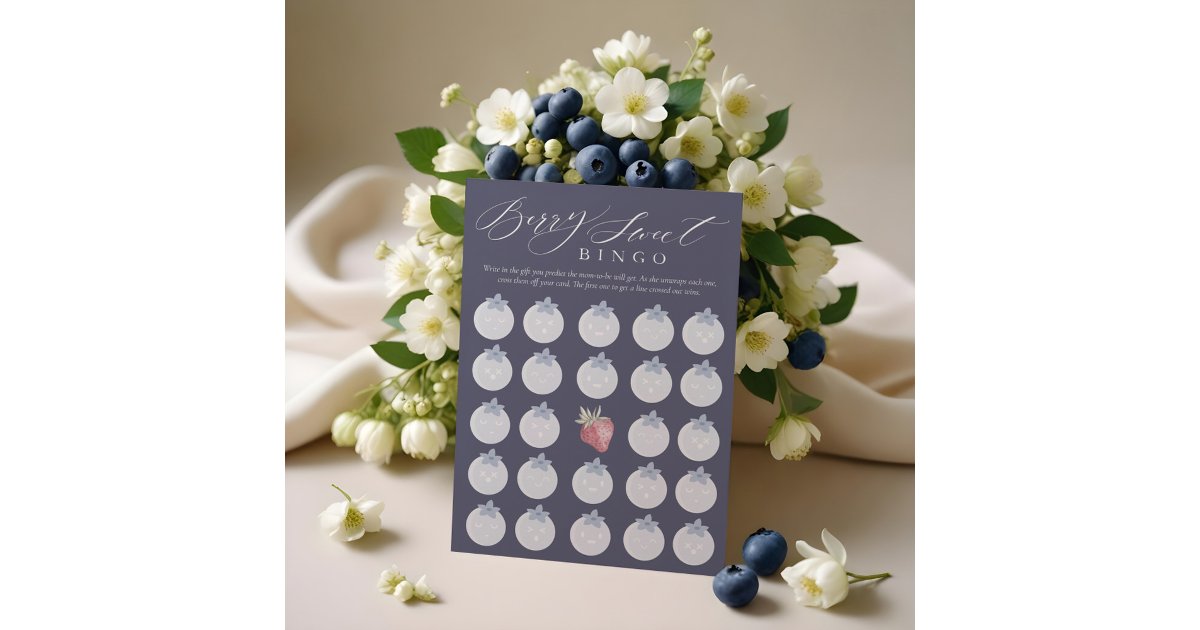 Berry Sweet Bingo Baby Shower Game Card | Zazzle