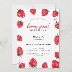 Berry Sweet Birthday Spring Summer Invitation | Zazzle