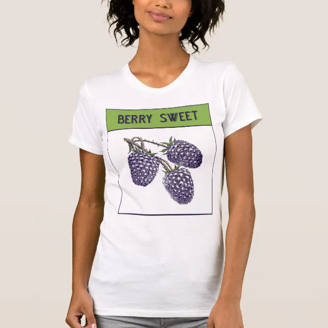Berry Sweet Blackberries Seed Packet Graphic T-Shirt | Zazzle