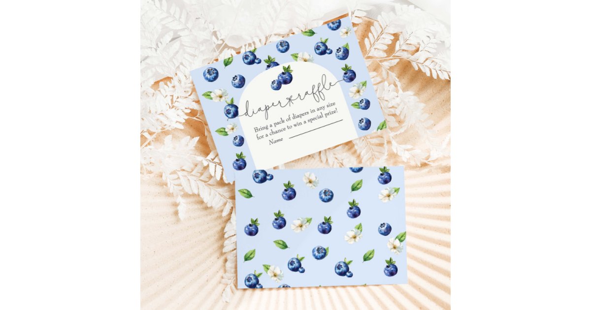 Berry Sweet Blueberry Baby Shower Diaper Raffle Enclosure Card | Zazzle