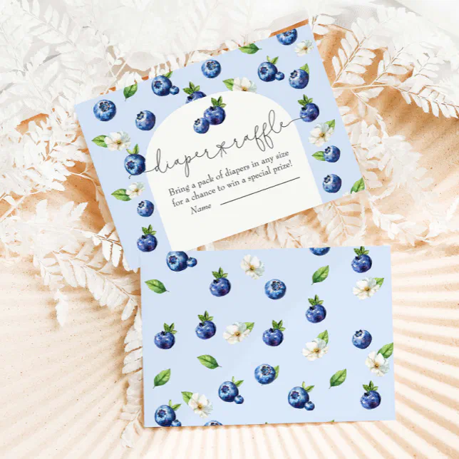 Berry Sweet Blueberry Baby Shower Diaper Raffle Enclosure Card | Zazzle