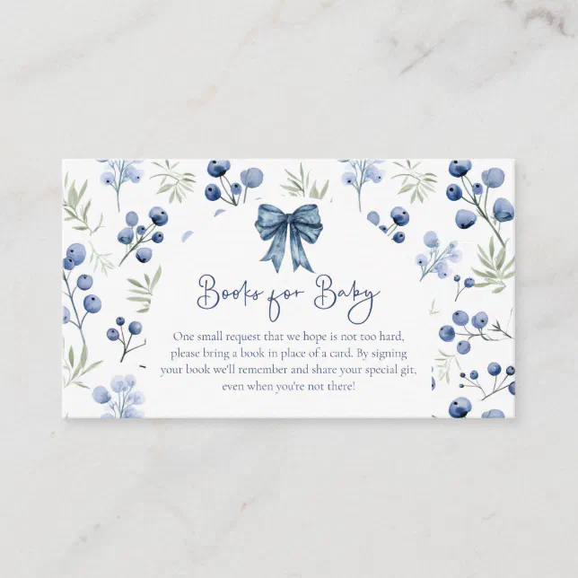 Berry Sweet Blueberry Baby Shower Enclosure Card | Zazzle