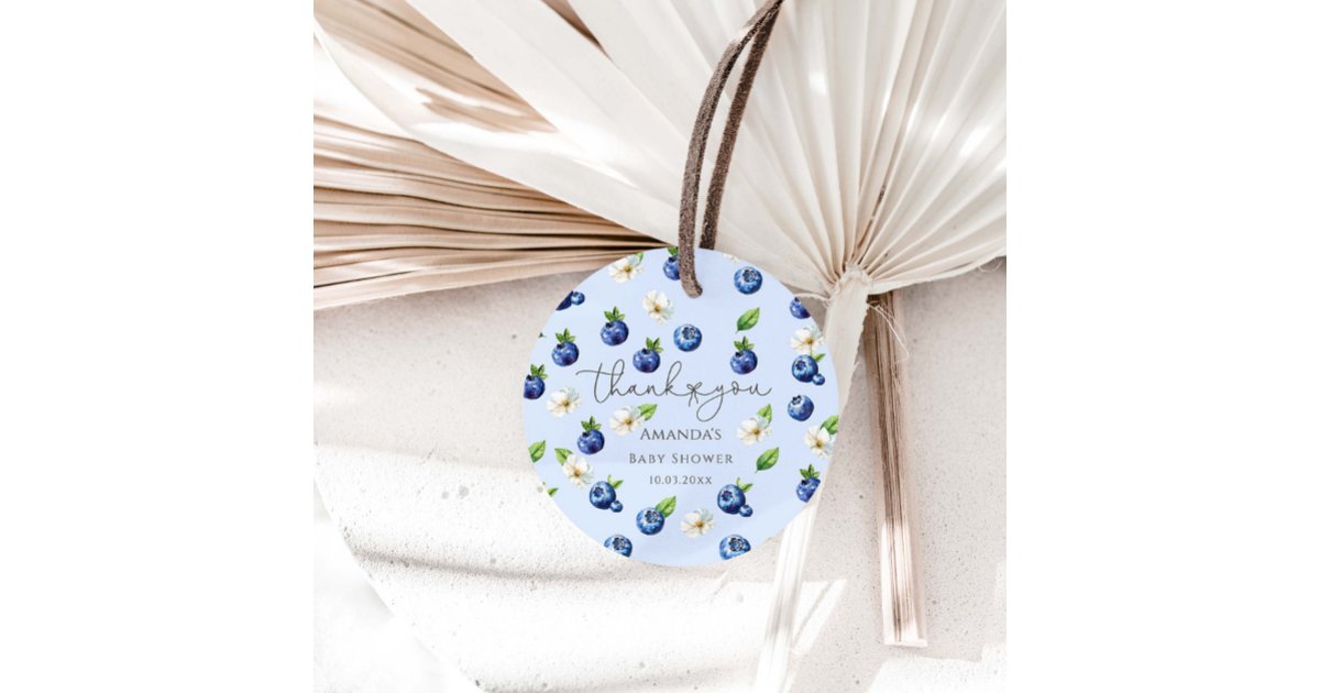 Berry Sweet Blueberry Baby Shower Favor Tags | Zazzle
