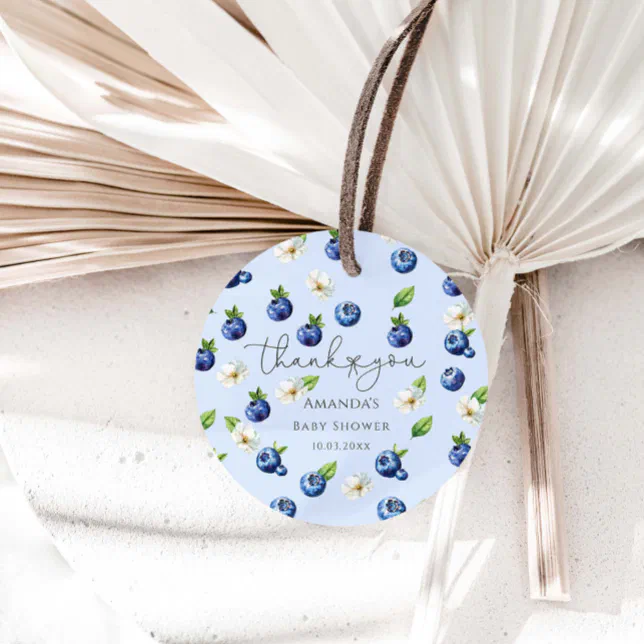 Berry Sweet Blueberry Baby Shower Favor Tags | Zazzle