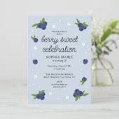 Berry Sweet Blueberry Birthday Periwinkle Blue Invitation | Zazzle