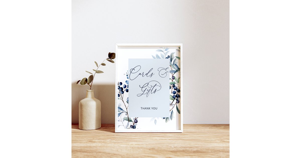 Berry Sweet Blueberry Cards and Gifts Poster | Zazzle