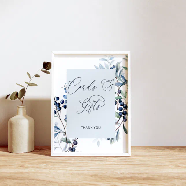 Berry Sweet Blueberry Cards and Gifts Poster | Zazzle