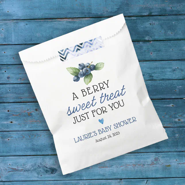 Berry Sweet Blueberry Favor Bag | Zazzle
