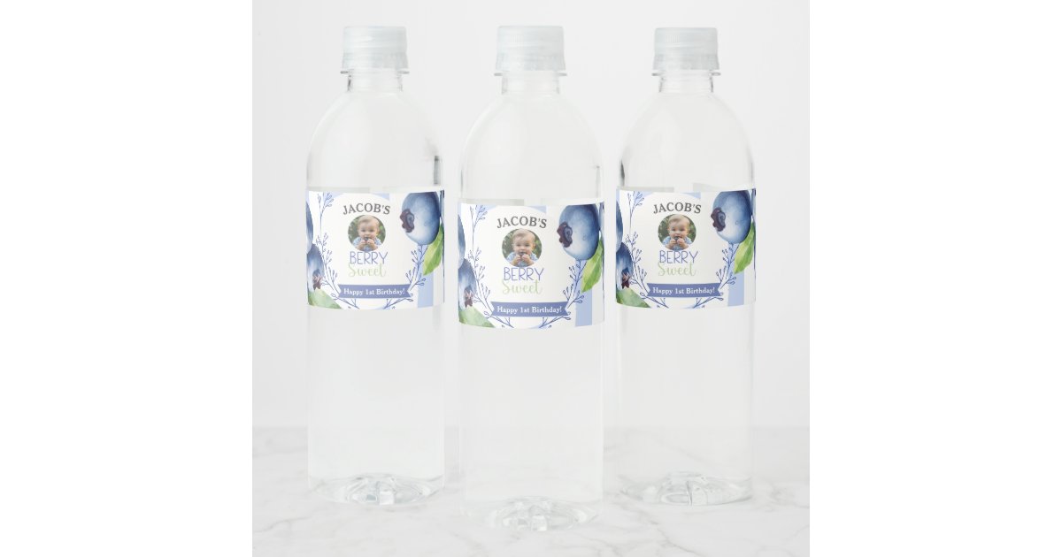 Berry Sweet Blueberry Water Bottle labels | Zazzle