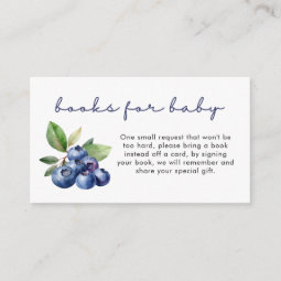 Berry Sweet Books For Baby Shower Blueberries Enclosure Card | Zazzle