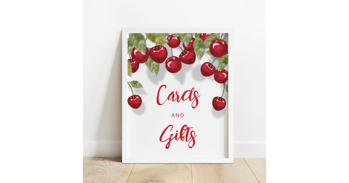 Berry Sweet Cherry Cards and Gifts Poster | Zazzle