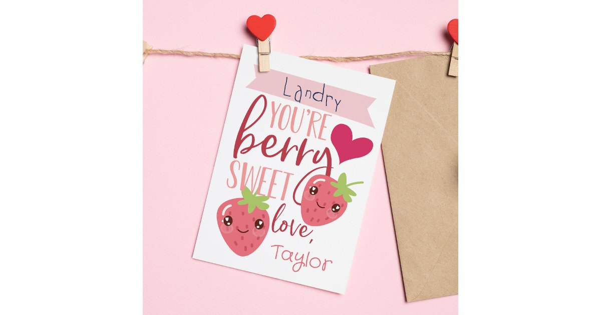 Berry Sweet | Classroom Valentine's Day Card | Zazzle
