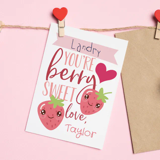 Berry Sweet | Classroom Valentine's Day Card | Zazzle