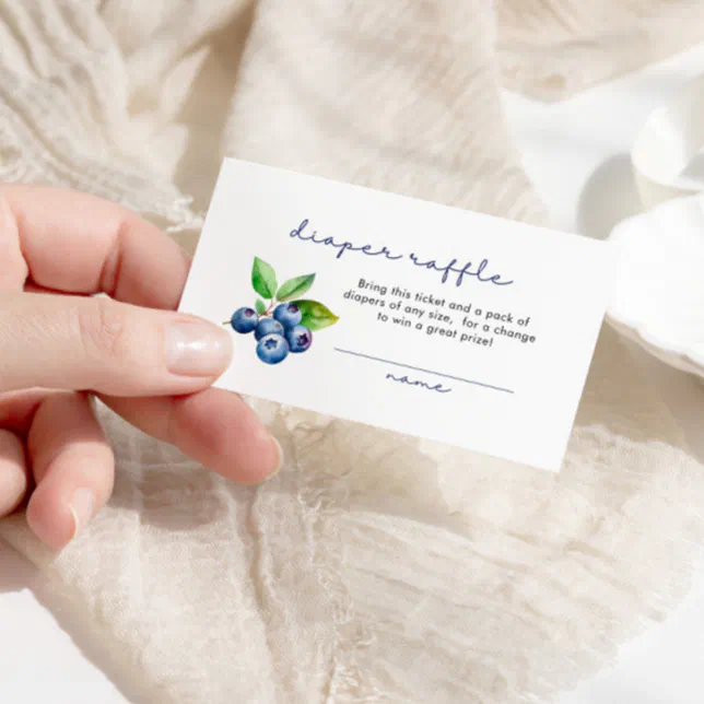 Berry Sweet Diaper Raffle Shower Blueberries Enclosure Card | Zazzle
