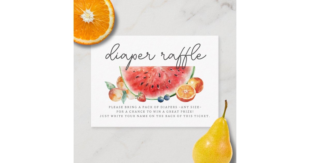 Berry Sweet Fruit Baby Shower Diaper Raffle Enclosure Card | Zazzle