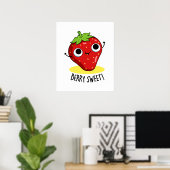 Berry Sweet Funny Strawberry Pun Poster | Zazzle