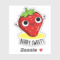 Berry Sweet Funny Strawberry Pun Sticker | Zazzle