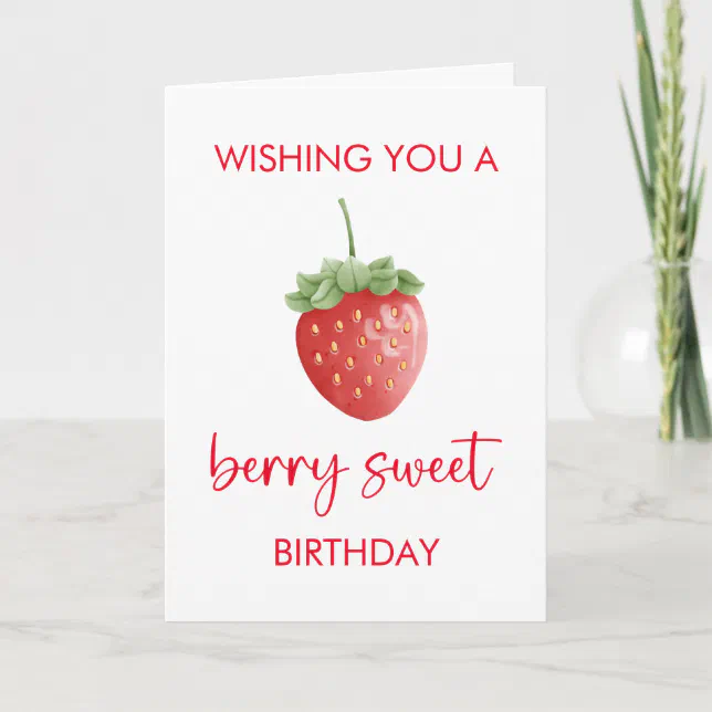 Berry Sweet Happy Birthday Card | Zazzle