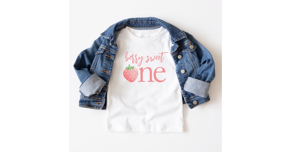 Berry Sweet One Strawberry First Birthday Shirt | Zazzle