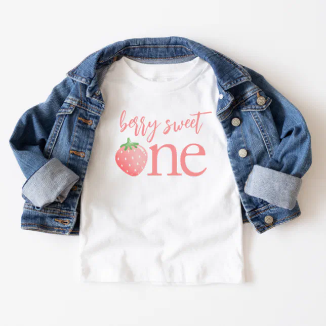 Berry Sweet One Strawberry First Birthday Shirt | Zazzle