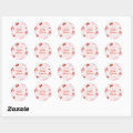 Berry Sweet Pink Coquette Baby Shower Classic Round Sticker | Zazzle
