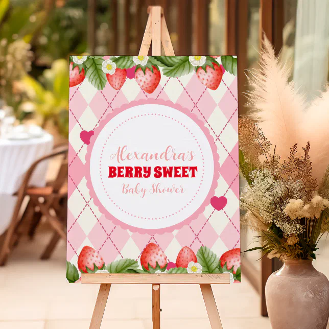 Berry Sweet Strawberry Baby Shower Foam Board | Zazzle