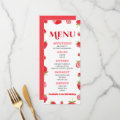 Berry Sweet Strawberry Pink Red Birthday Party Menu | Zazzle