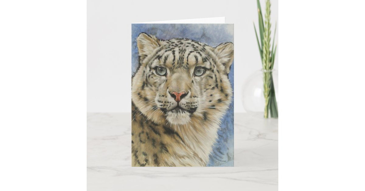 Berry's Snow Leopard Card | Zazzle