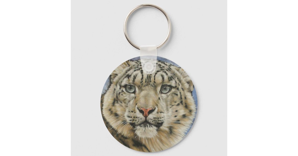 Berry's Snow Leopard Keychain | Zazzle