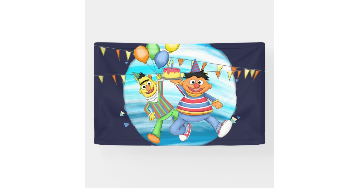 Bert and Ernie Birthday Balloons Banner | Zazzle
