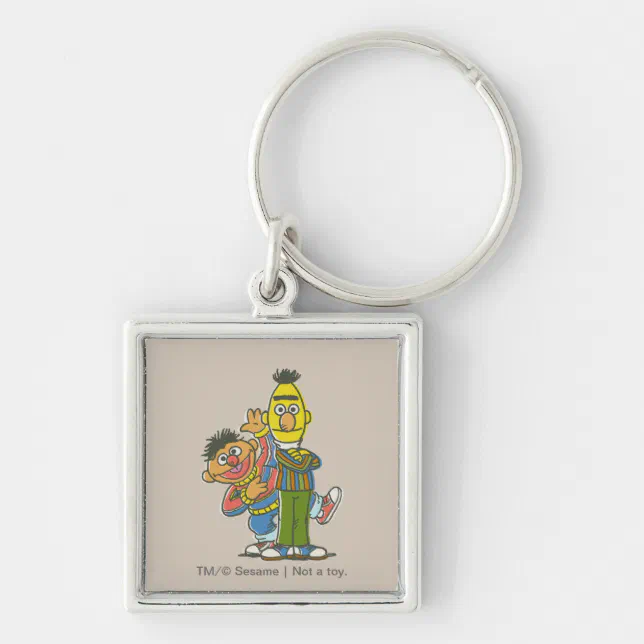 Bert and Ernie Classic Style Keychain | Zazzle