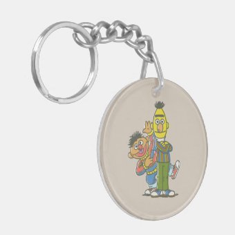 Bert and Ernie Classic Style Keychain | Zazzle