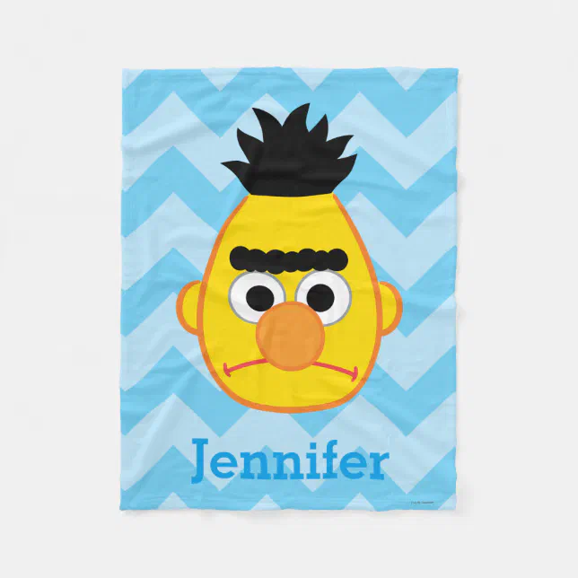 Bert Angry Face | Add Your Name Fleece Blanket | Zazzle