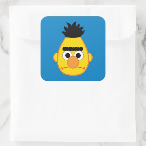 Bert Angry Face Square Sticker | Zazzle