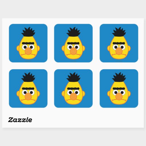 Bert Angry Face Square Sticker | Zazzle