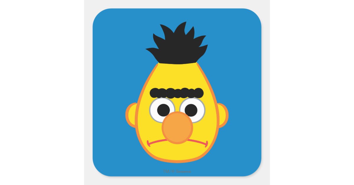 Bert Angry Face Square Sticker | Zazzle