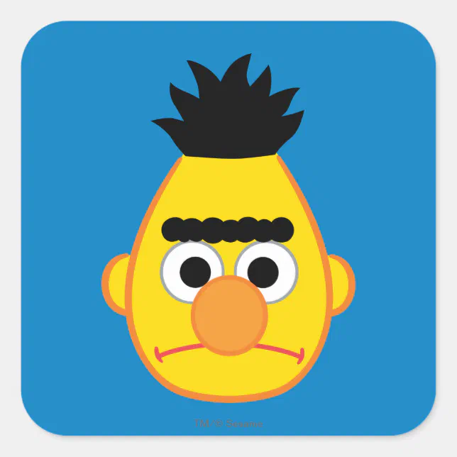 Bert Angry Face Square Sticker | Zazzle