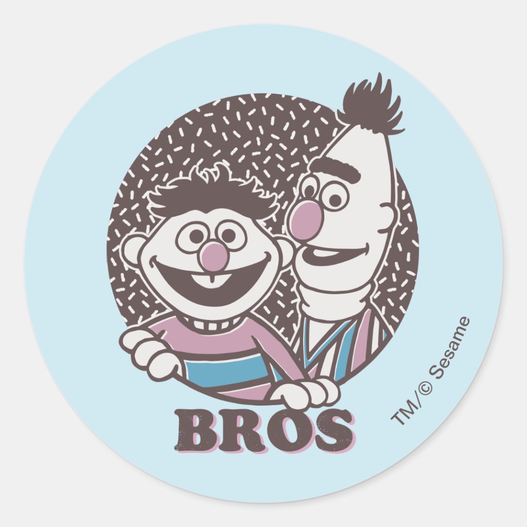 Bert & Ernie | Bros Classic Round Sticker | Zazzle