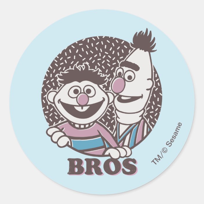 Bert & Ernie | Bros Classic Round Sticker | Zazzle.com